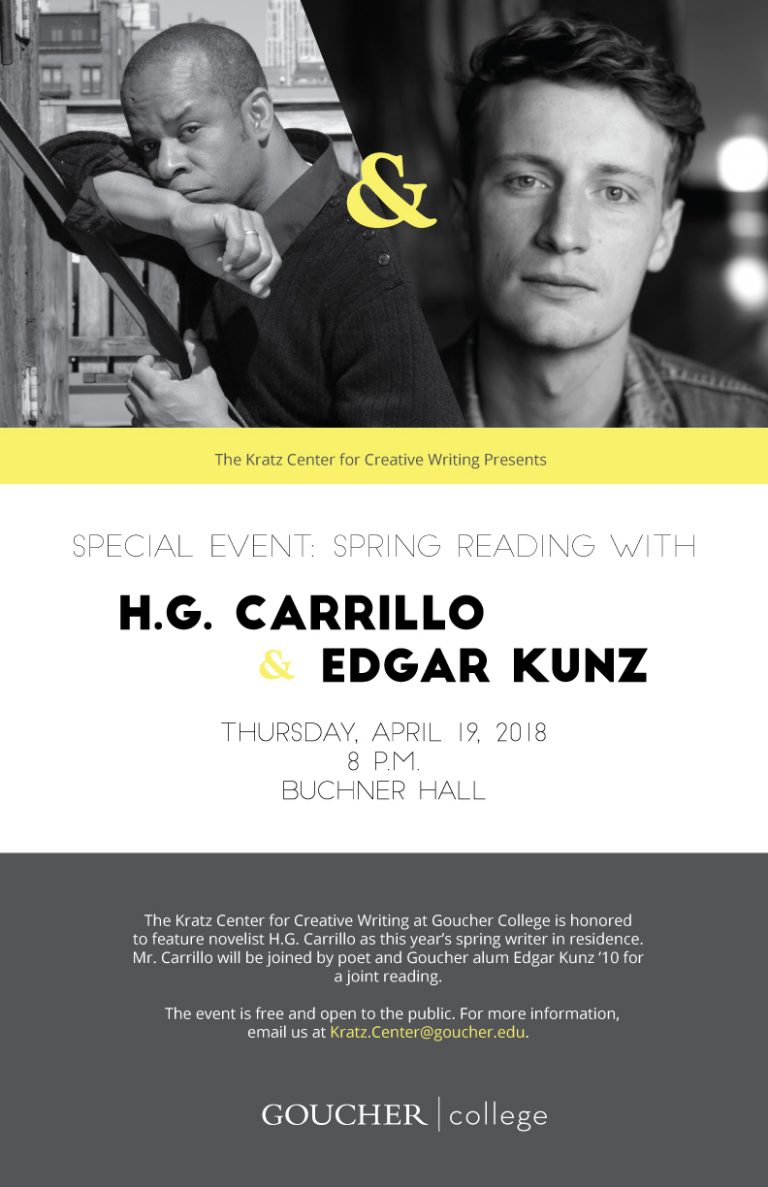 Special Event: Spring Reading with H.G. Carrillo & Edgar Kunz – Kratz ...