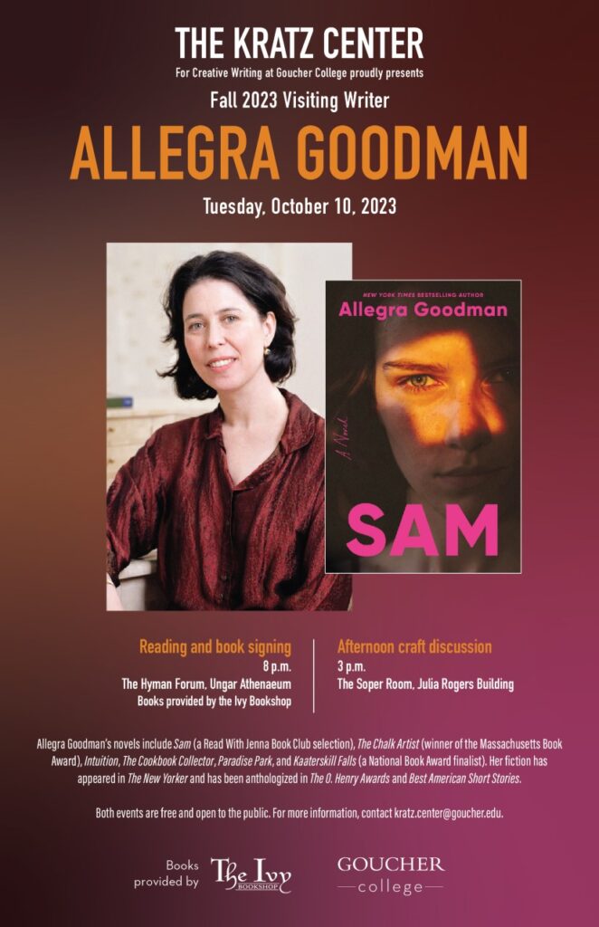 Announcing our Fall 2023 Visiting Author: Allegra Goodman! – Kratz ...
